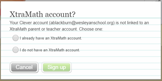 Logging into XtraMath as a teacher for the first time – Wesleyan School