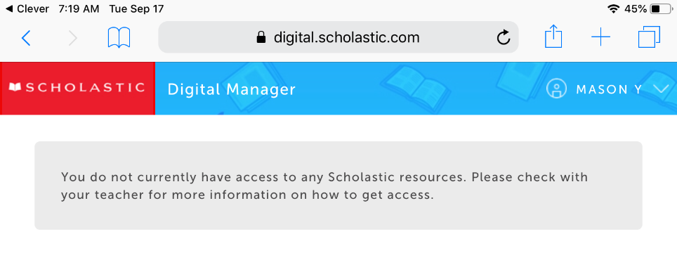 Logging into Scholastic as a student – Wesleyan School