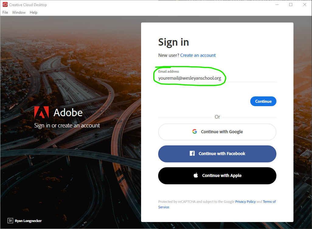 Signing into Adobe Creative Cloud and installing applications ...