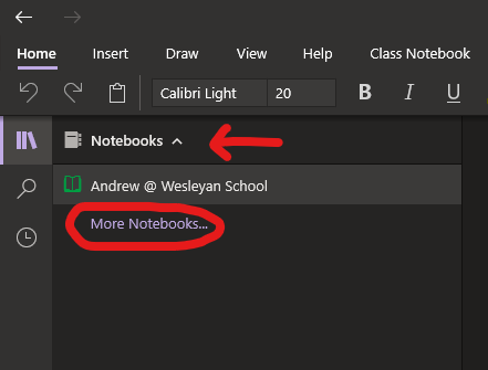 Closing and re-opening a notebook in OneNote – Wesleyan School