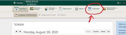 Add Class Schedule to Outlook Calendar – Wesleyan School